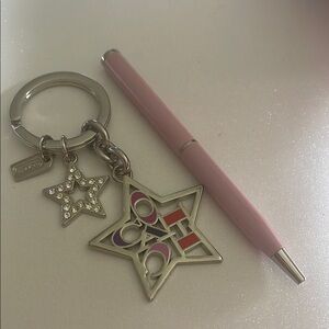 Coach | Accessories | Coach Star Keychain And Pink Pen Set | Poshmark